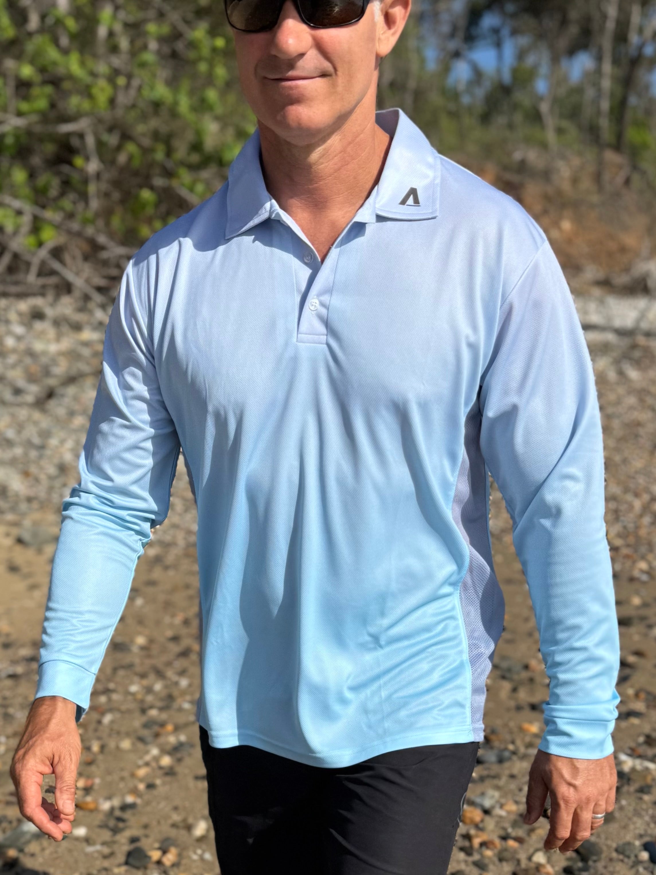 Light Blue Men’s Sporting Shirt | Made in Australia | Anchorline ...